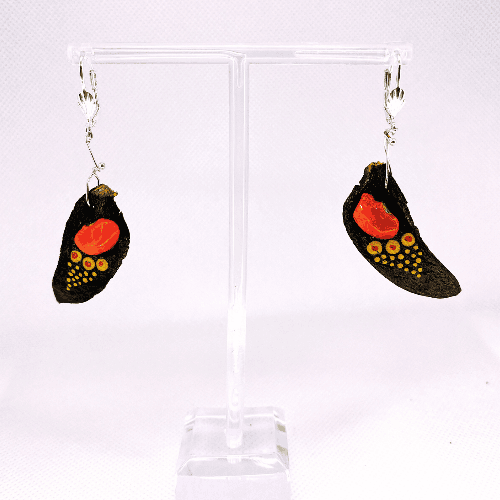 Indigenous Australian Earrings – Corkwood Dreaming - Thin Green Line
